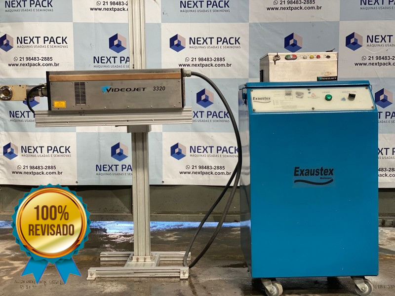 CODIFICADORA A LASER VIDEOJET COM EXTRATOR DE FUMAÇA EXAUSTEX